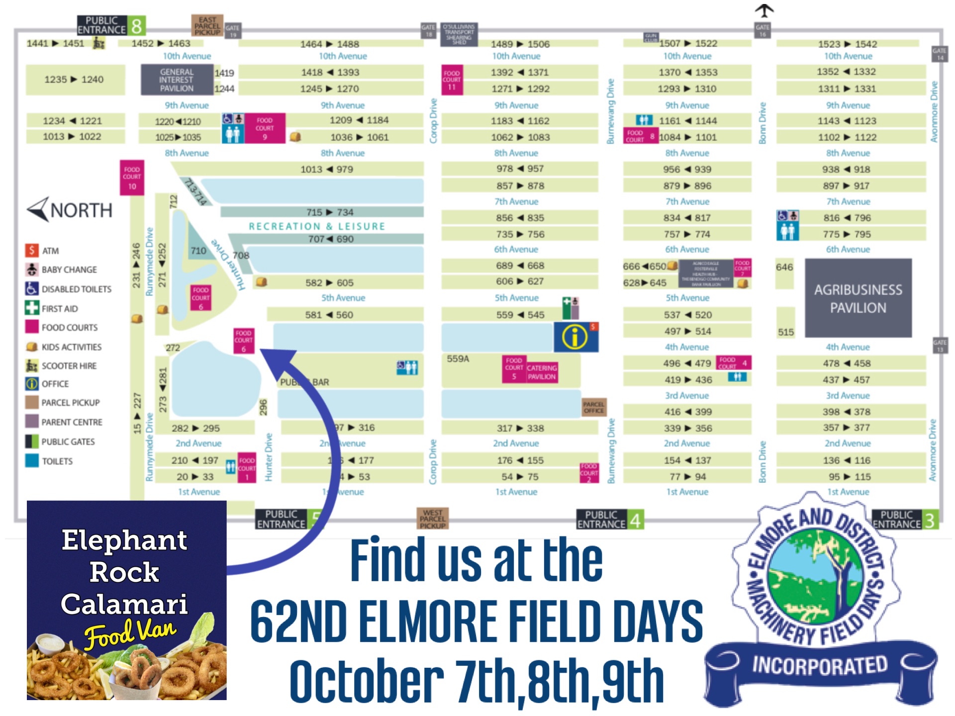 🚜🌾🧑🏻‍🌾 Elmore Field Days 7,8,9 Oct – it’s BIG! – ELEPHANT ROCK CALAMARI